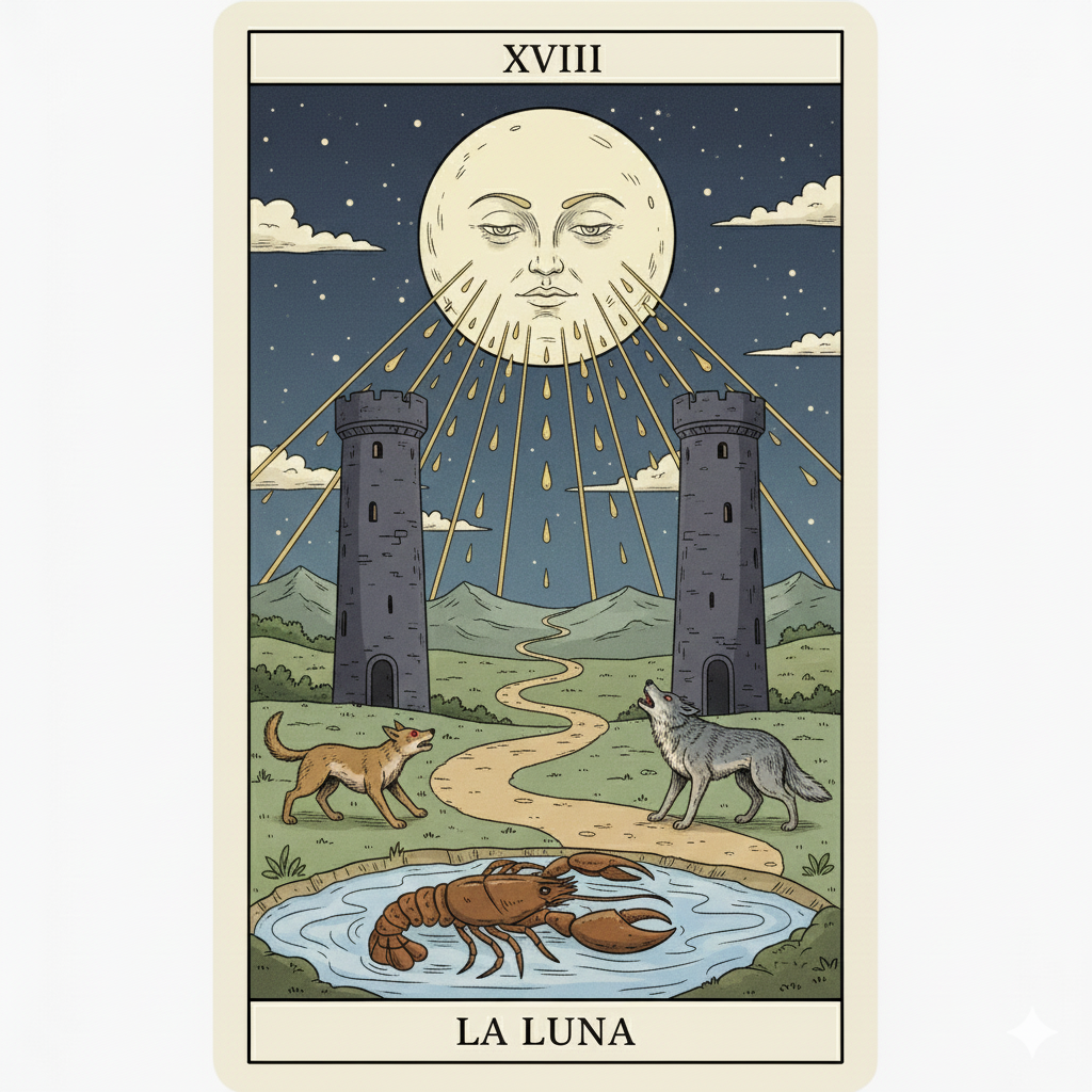 La Luna (XVIII) - Significado del Tarot | Mystical Visions | Mystical ...